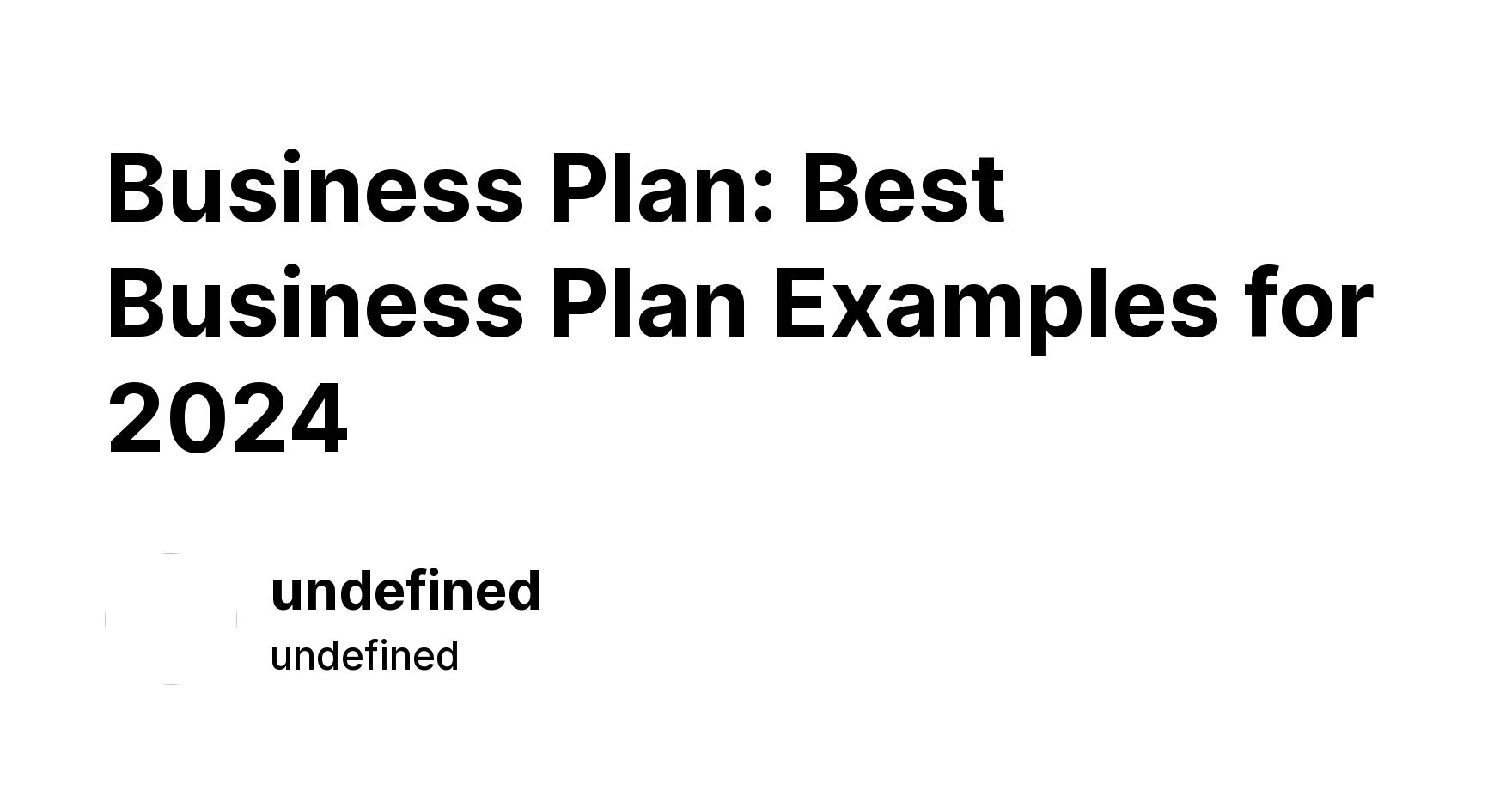 Business Plan: Best Business Plan Examples for 2024 - ikas