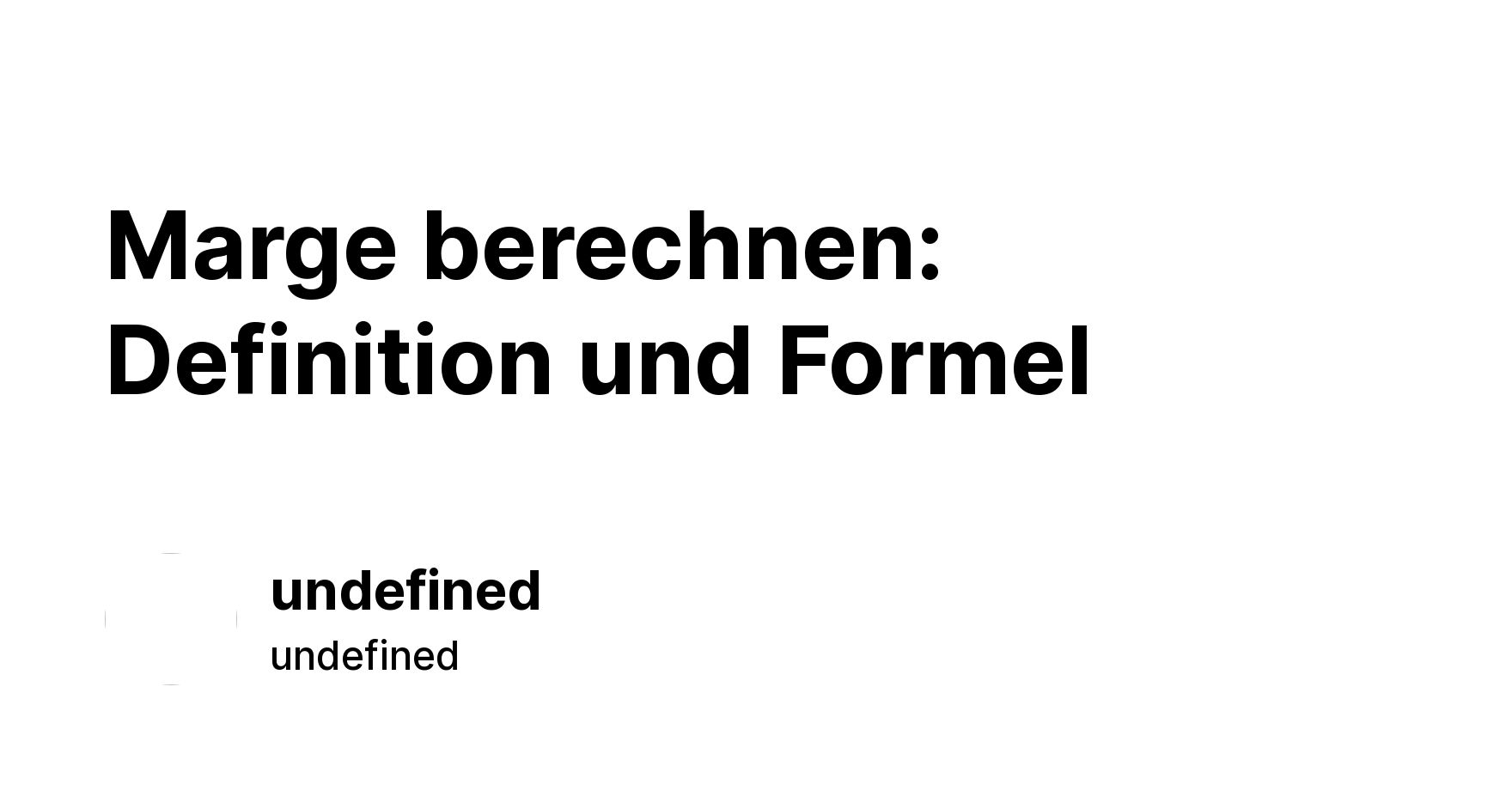 Marge berechnen: Definition und Formel - ikas