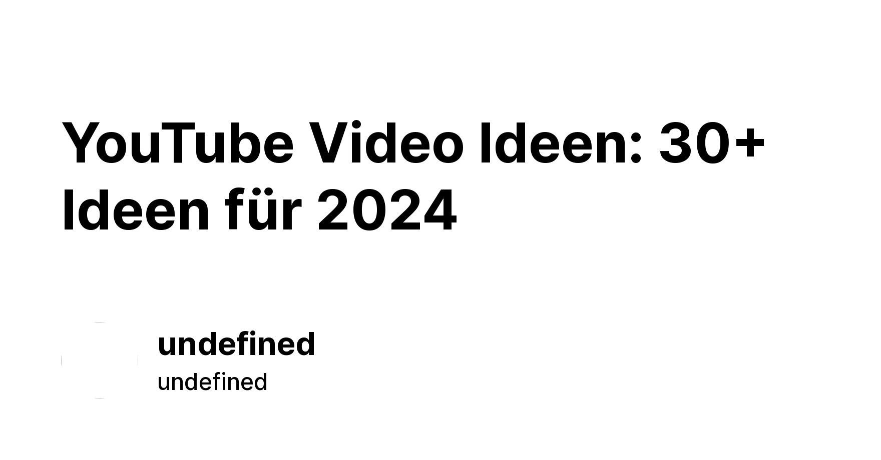YouTube Video Ideen: 30+ Ideen für 2024 - ikas